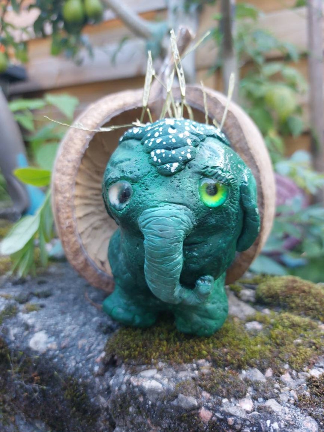 Green Fantasy Creature Olly, Clay Creatures, Collectible Arttoy ...