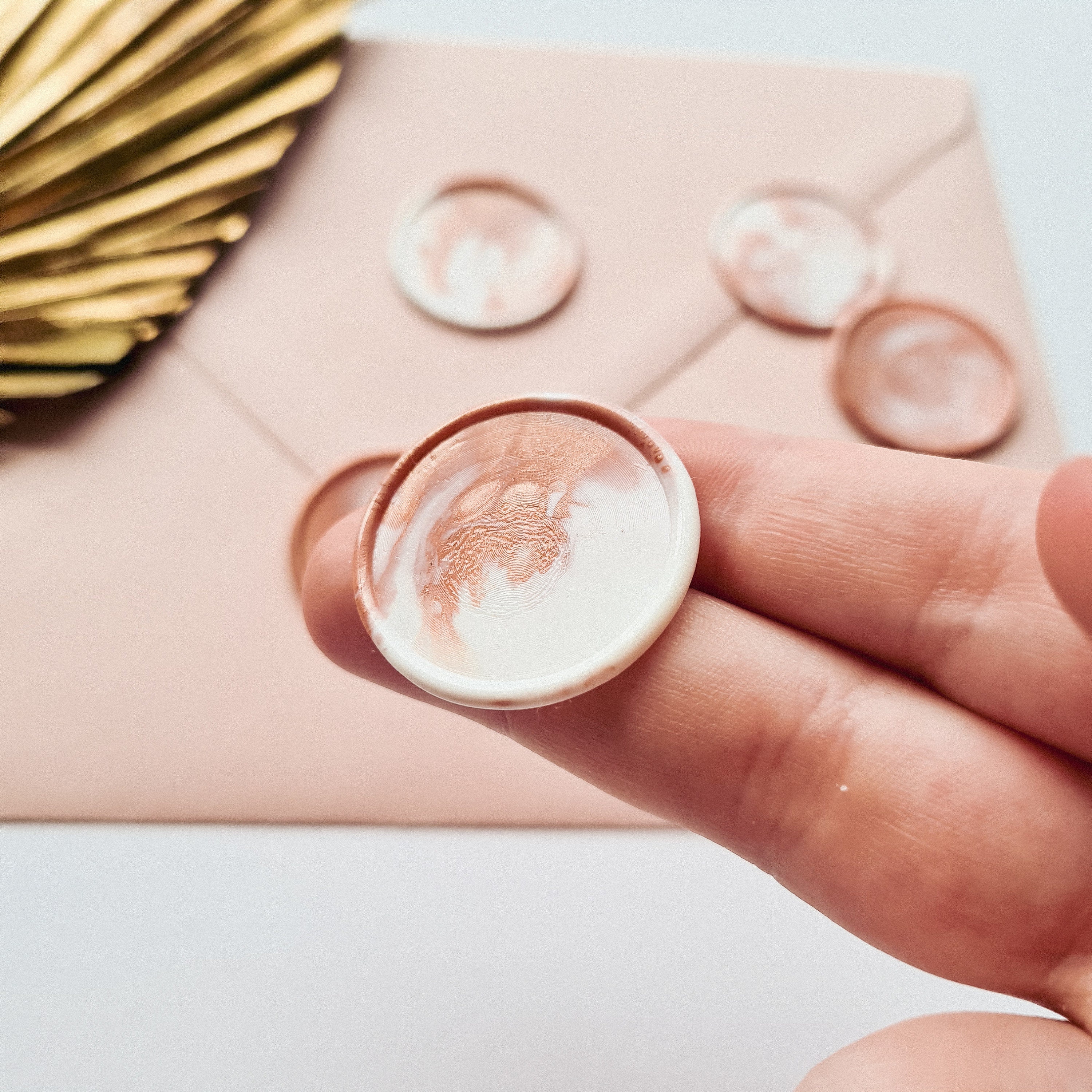 Rose Gold Marble Wax Seals: Self Adhesive Wedding Invitations - Etsy