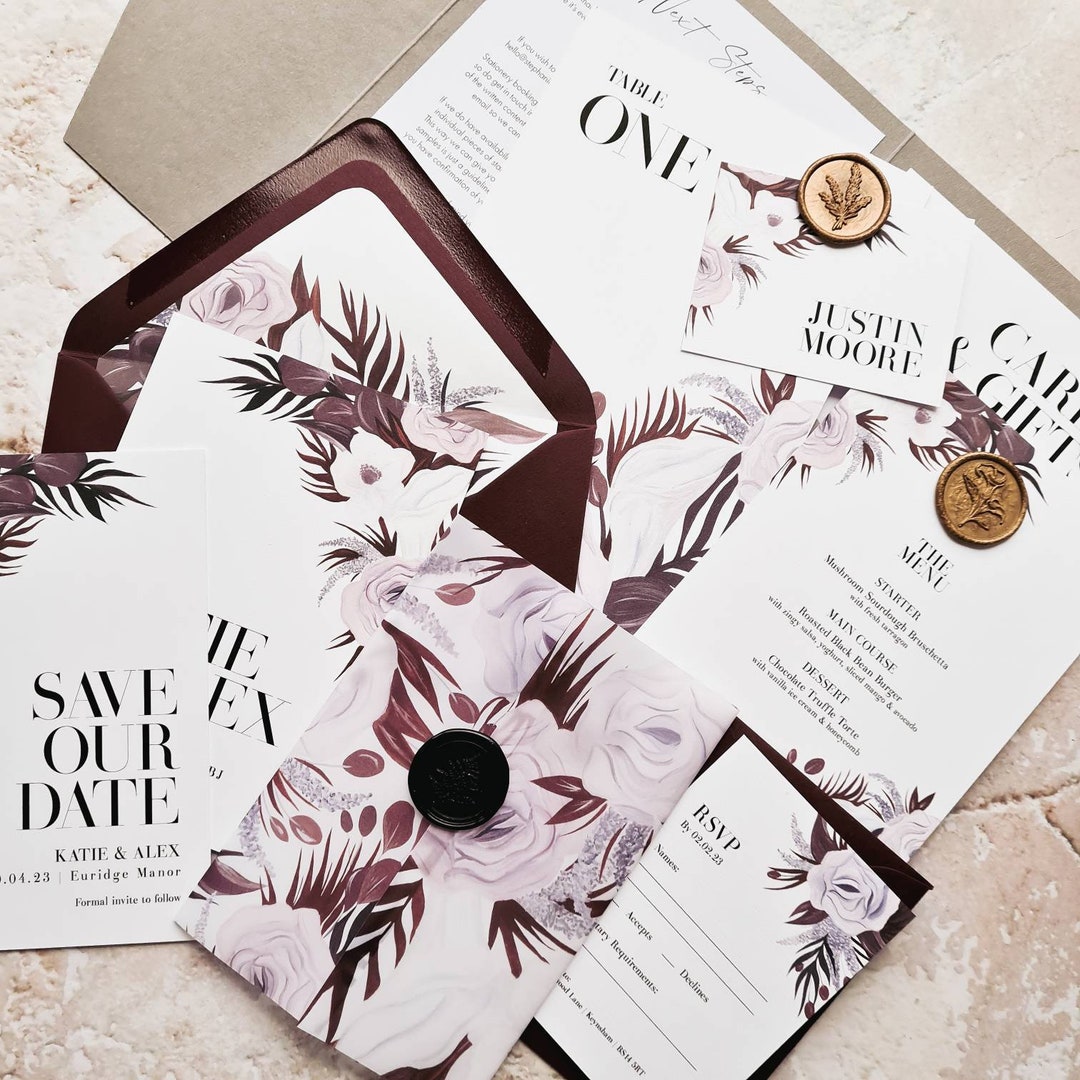 MARA SAMPLE PACK Wedding Invitations Gothic Wedding Invitations Wedding ...