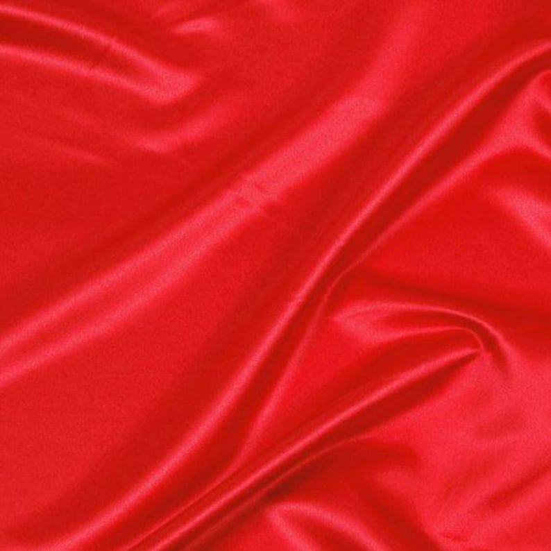 Luscious Red Satin Fabric Thin Fabric by the yard half yard | Etsy