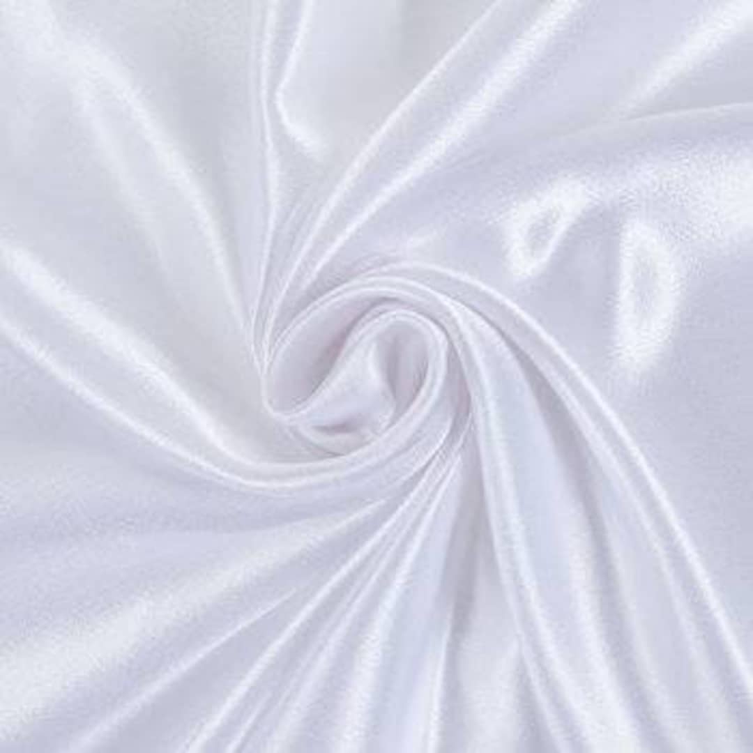 White Satin Crepe Fabric (soft & Easy to Work With) by the Yard, Half ...