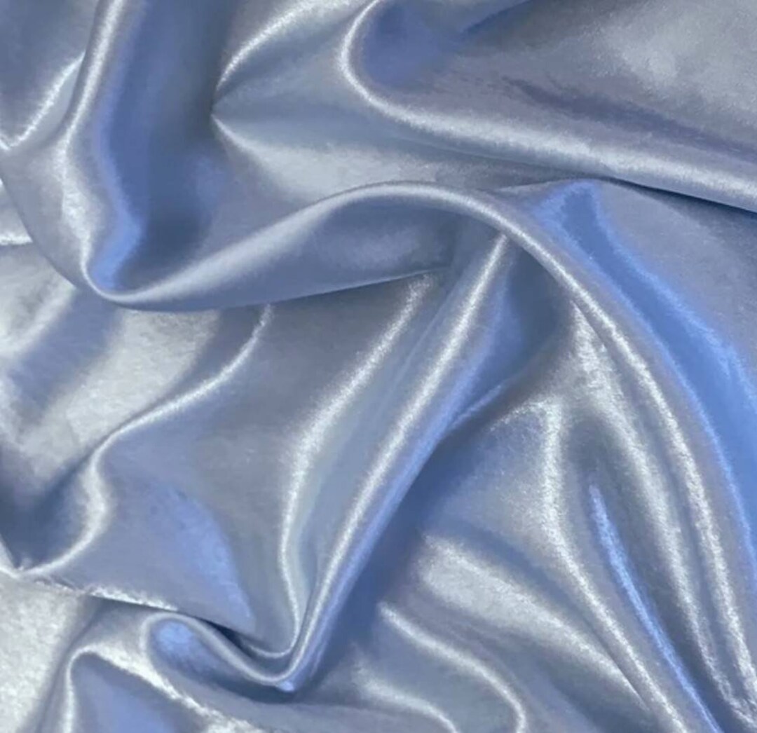 Baby Blue Satin Crepe Fabric (soft and Easy to Work With) by the Yard ...