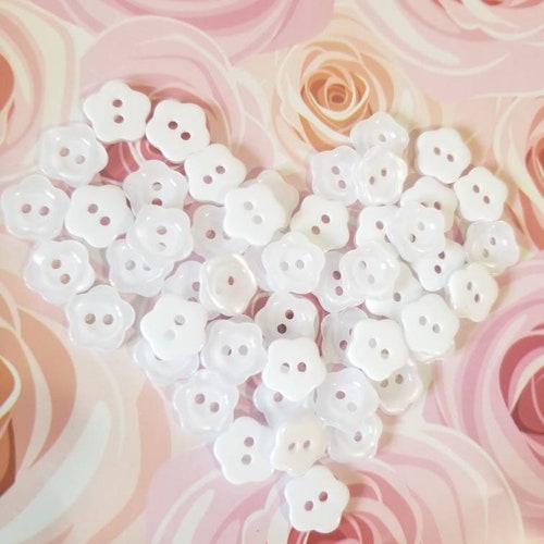White Round Star Buttons Made of Quality Resin 11 Mm - Etsy