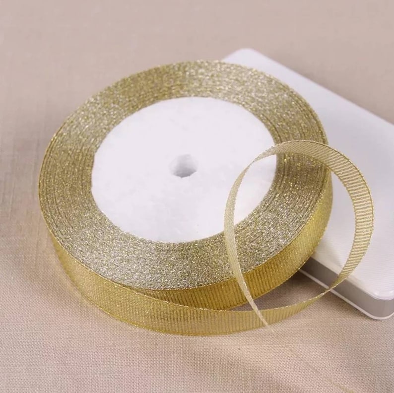 Shiny Gold Ribbon Made of 100% Polyester 1 Cm Width X Length - Etsy
