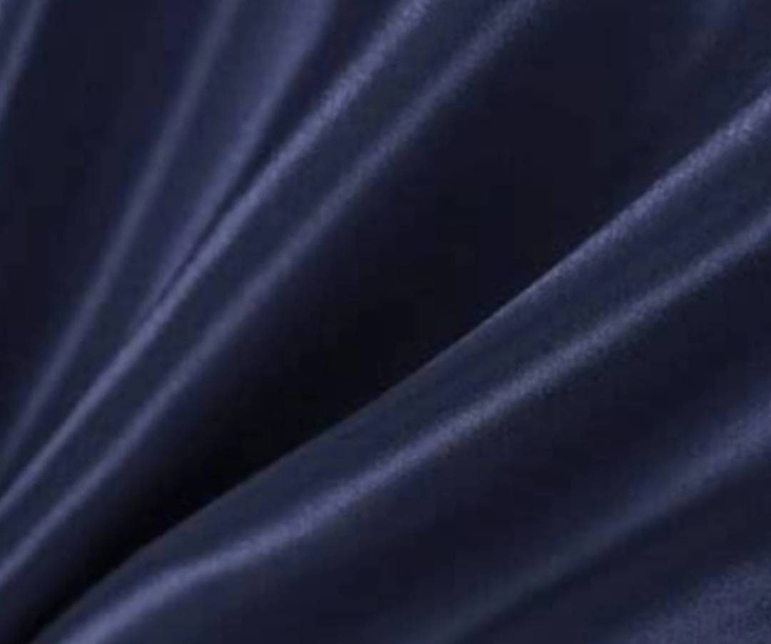 Dark Navy Blue Satin Fabric Thick Fabric Dark Blue by the Yard - Etsy