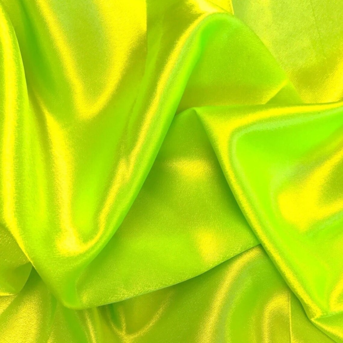 Neon Green Satin Fabric Thin Fabric by the yard half yard | Etsy