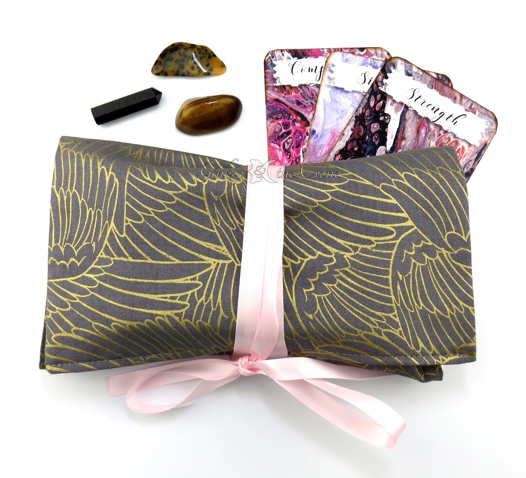 Angel Wings Tarot Card Wrap and Reading Cloth Oracle Pouch - Etsy