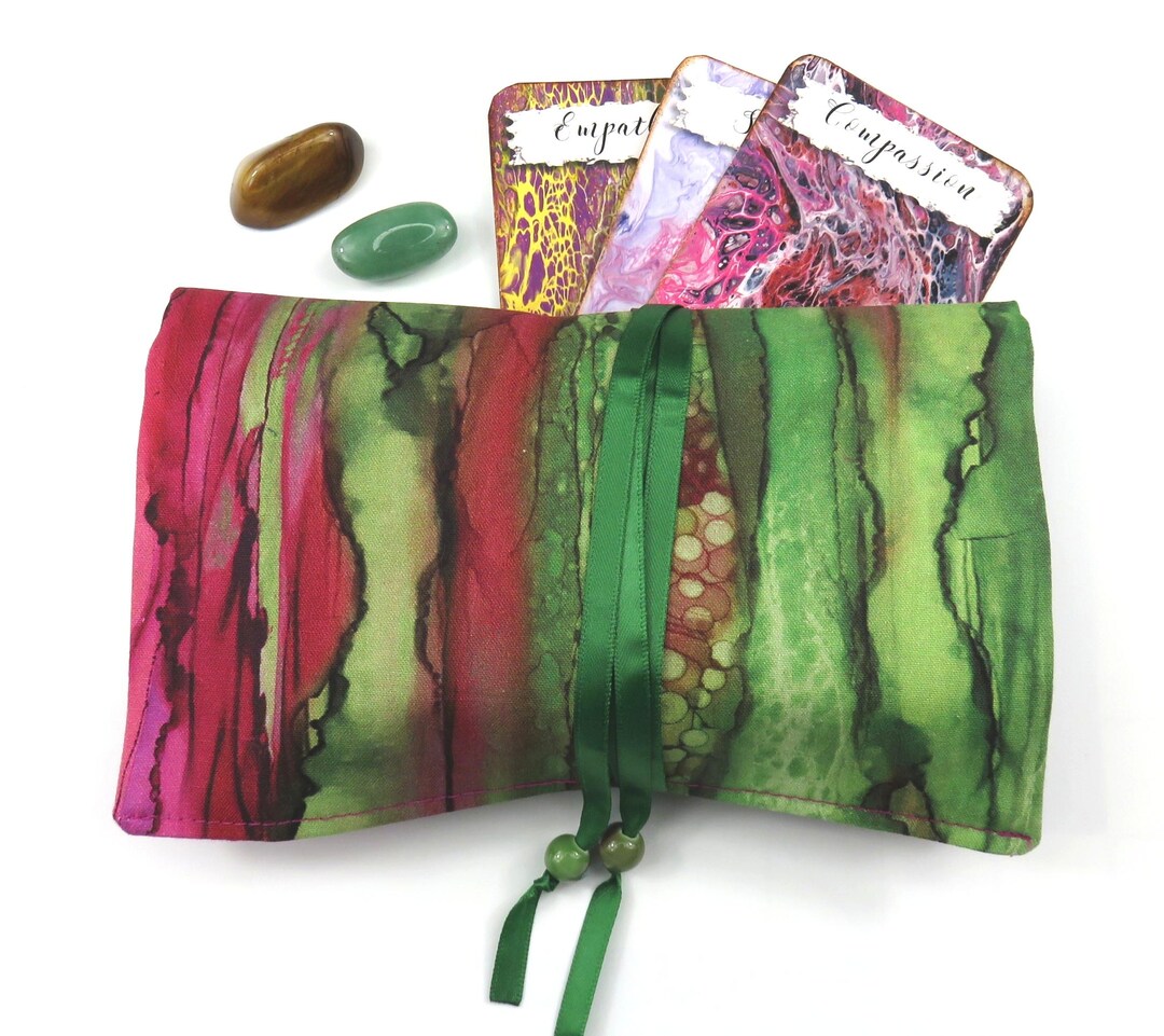 Inky Tarot/oracle Wrap and Reading Cloth, Crystal, Rune or Charm Pouch ...
