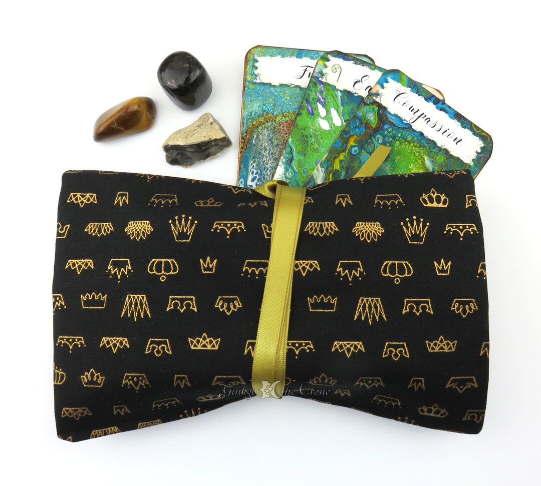 Crowns Tarot Card Wrap and Reading Cloth, Oracle Pouch, Crystal Bag ...