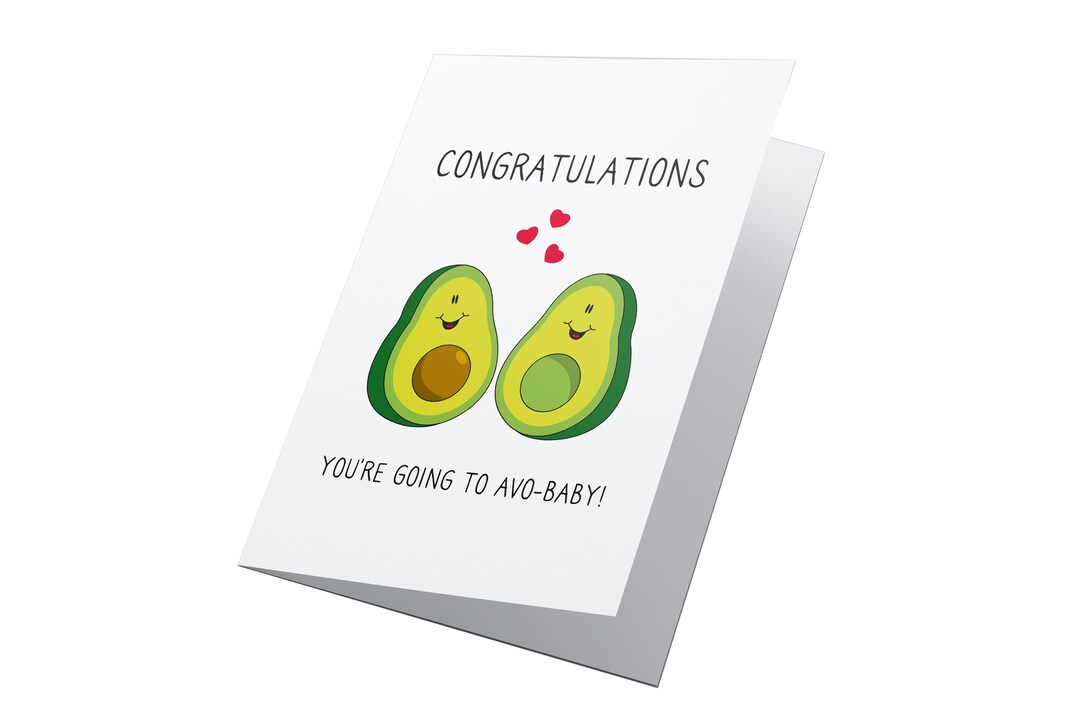 Avo-baby! New Baby Card, New Parent Card, Pregnancy Card, Funny ...