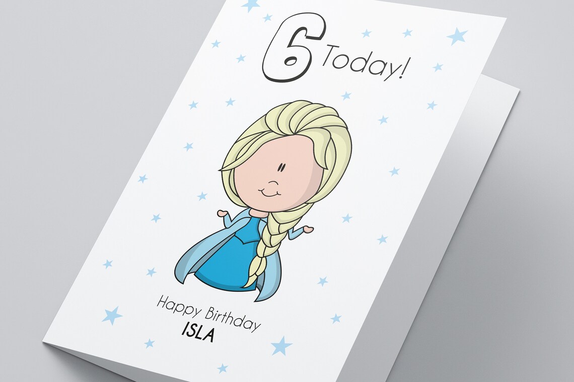 Disney Frozen Personalised Elsa Birthday Card, Personalised Card ...