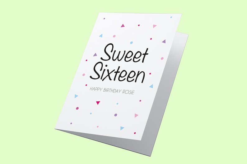 Sweet 16 Personalised Birthday Card Card for Her Fun Card - Etsy