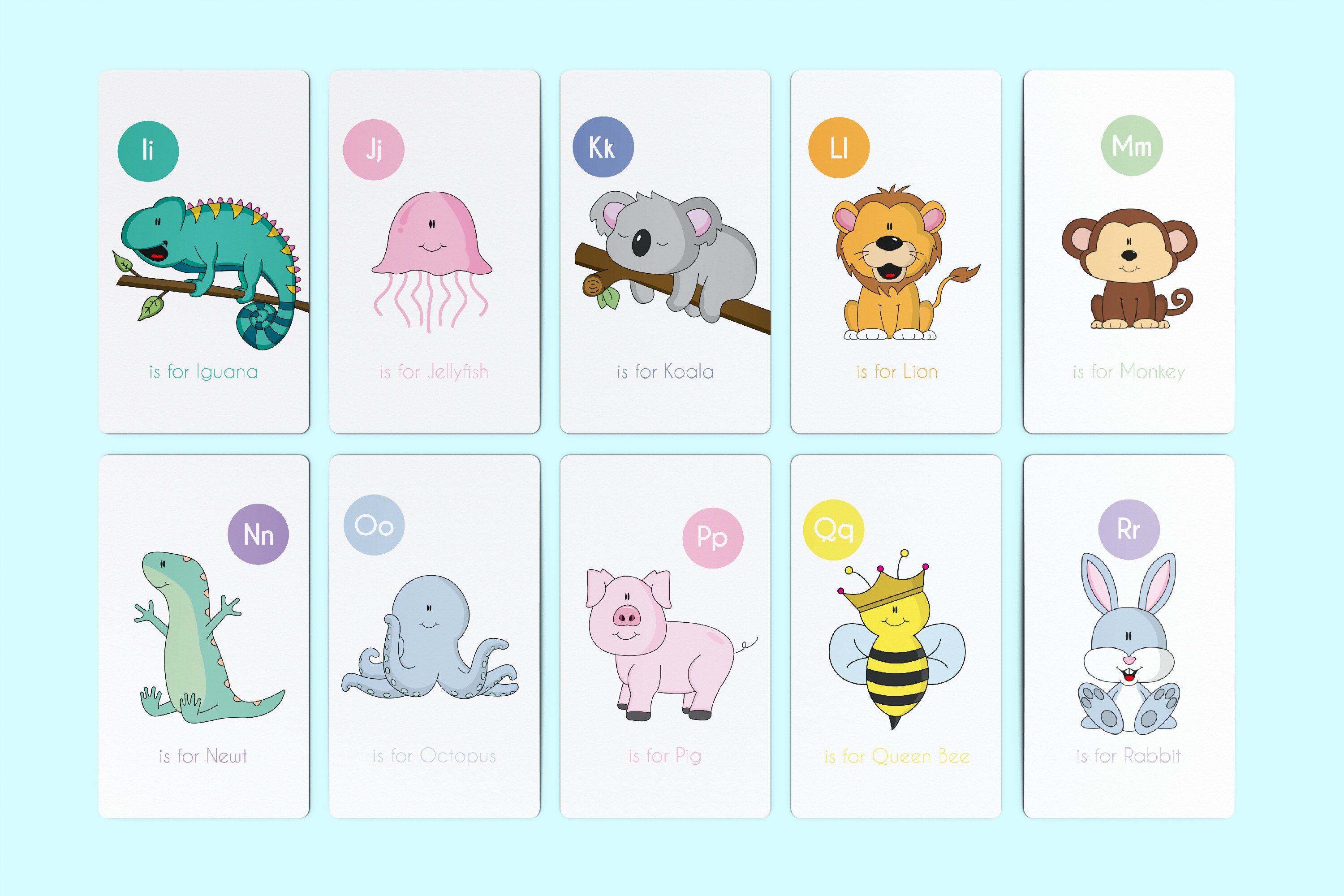 Animal ABC Flash Cards, Alphabet Flash Cards, Learn the Alphabet ...