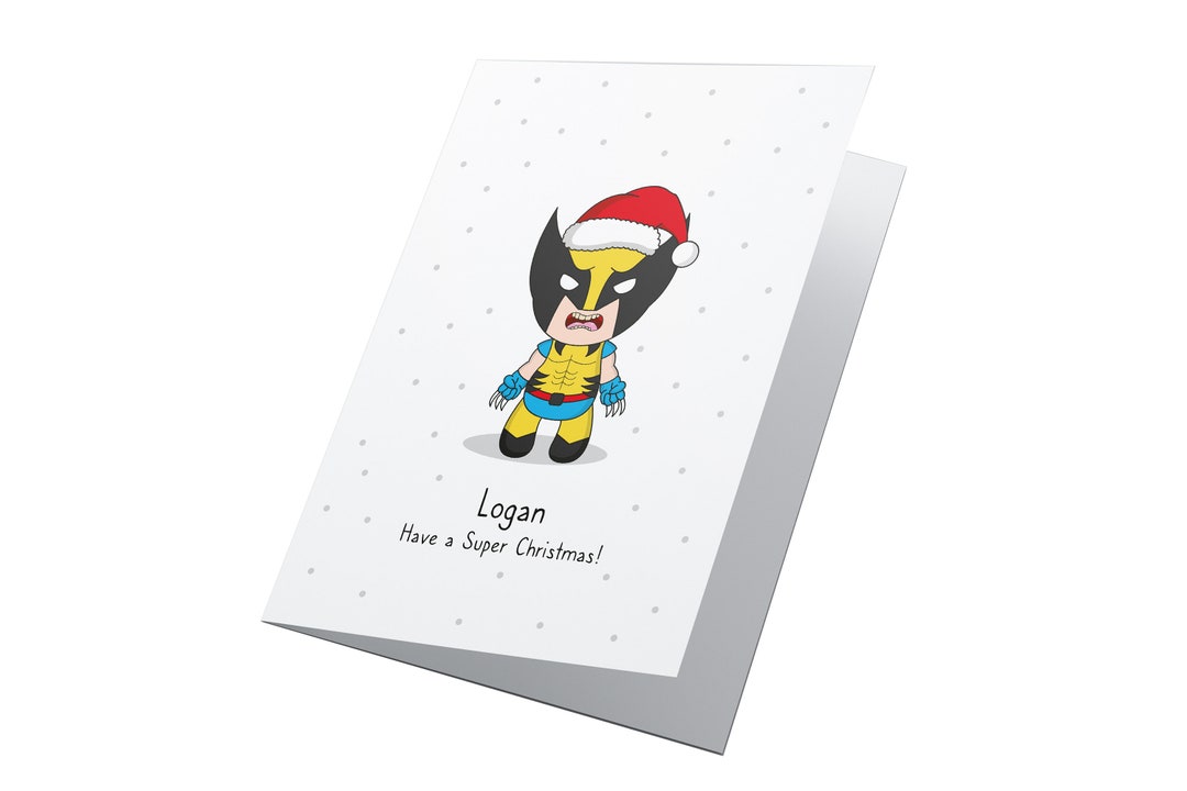 Personalised Superhero Christmas Card, Childrens Christmas Card, Marvel ...