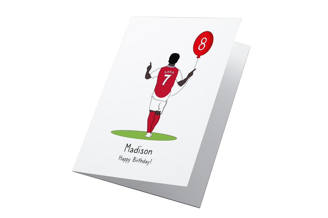 Bukayo Saka! Personalised Bukayo Saka Arsenal Birthday Card, Bukayo ...