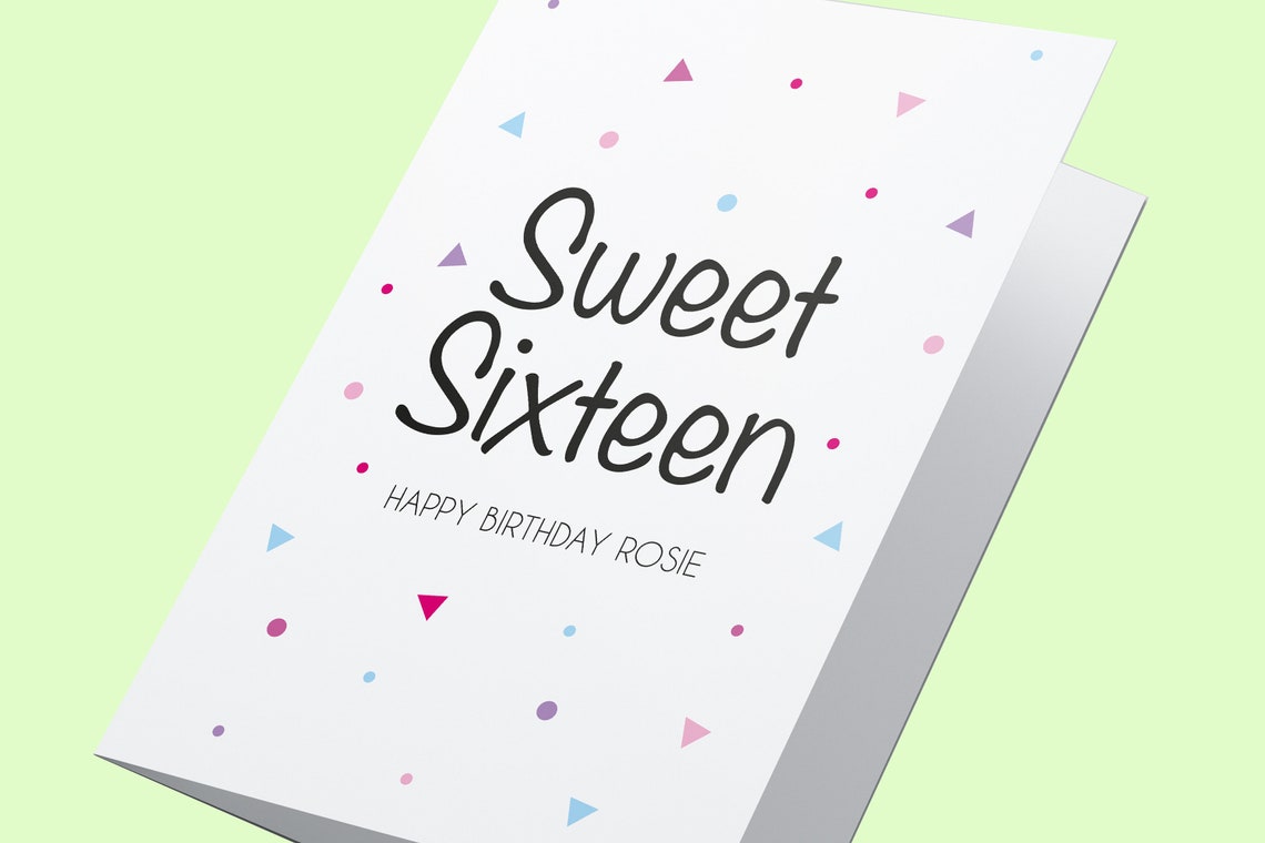 Sweet 16 Personalised Birthday Card Card for Her Fun Card - Etsy