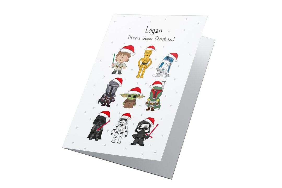 Star Wars Personalised Christmas Card, Star Wars Christmas, Merry ...