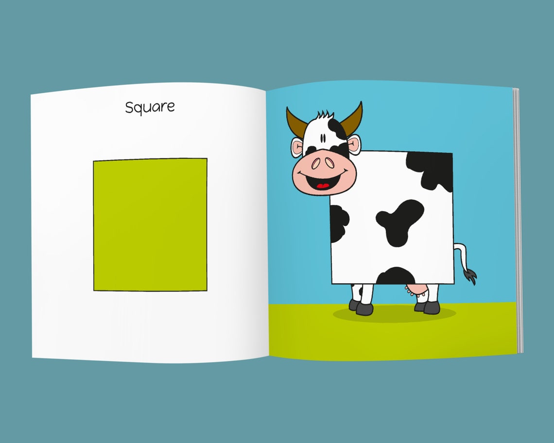 Shapes Childrens Learning Book Animals Learning Book for | Etsy