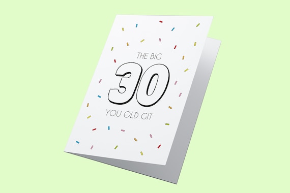 THE BIG 30 Birthday Card Happy Birthday Card Fun Card - Etsy.de