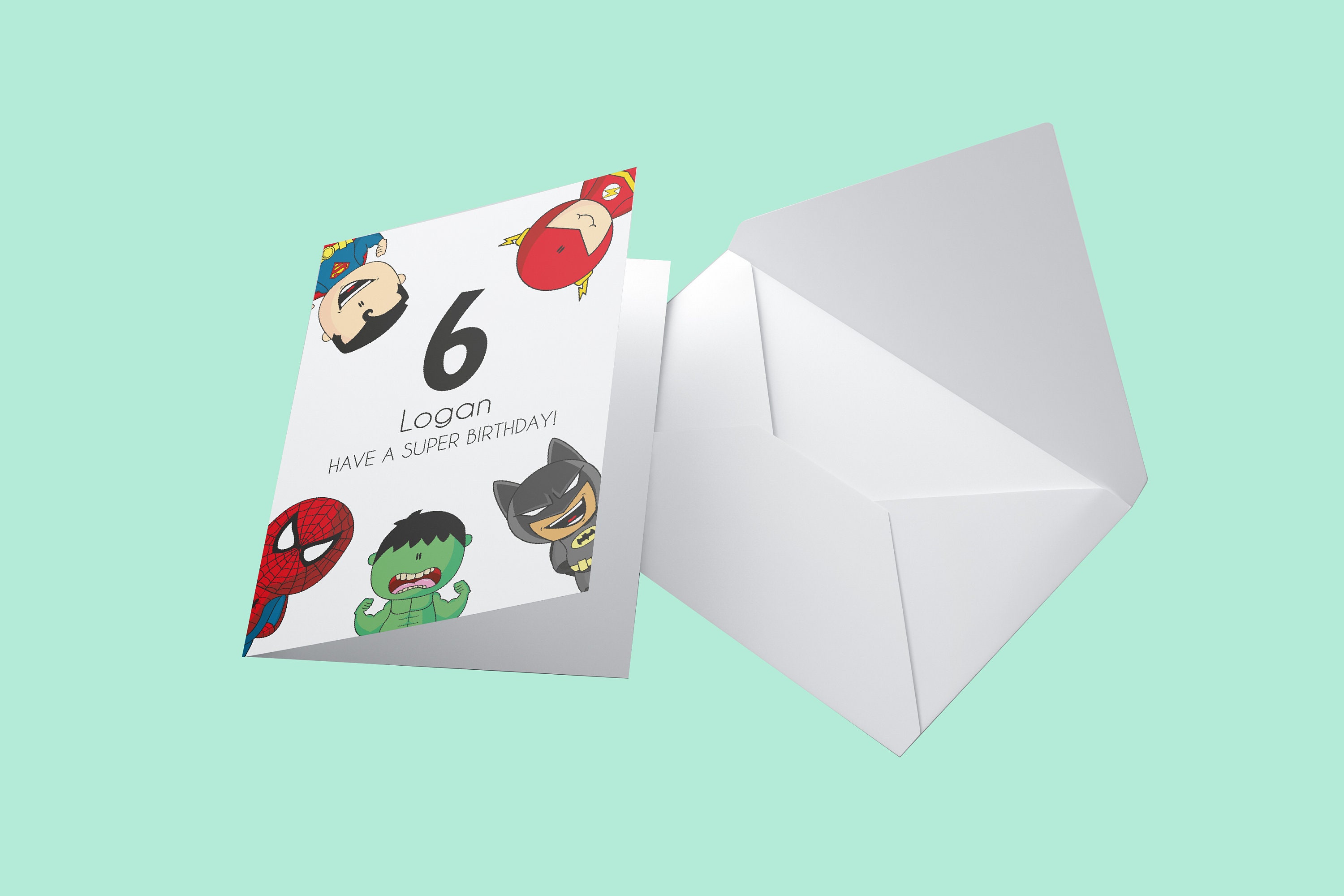 Superhero Personalised Birthday Card, Boys Birthday Card, Girls ...