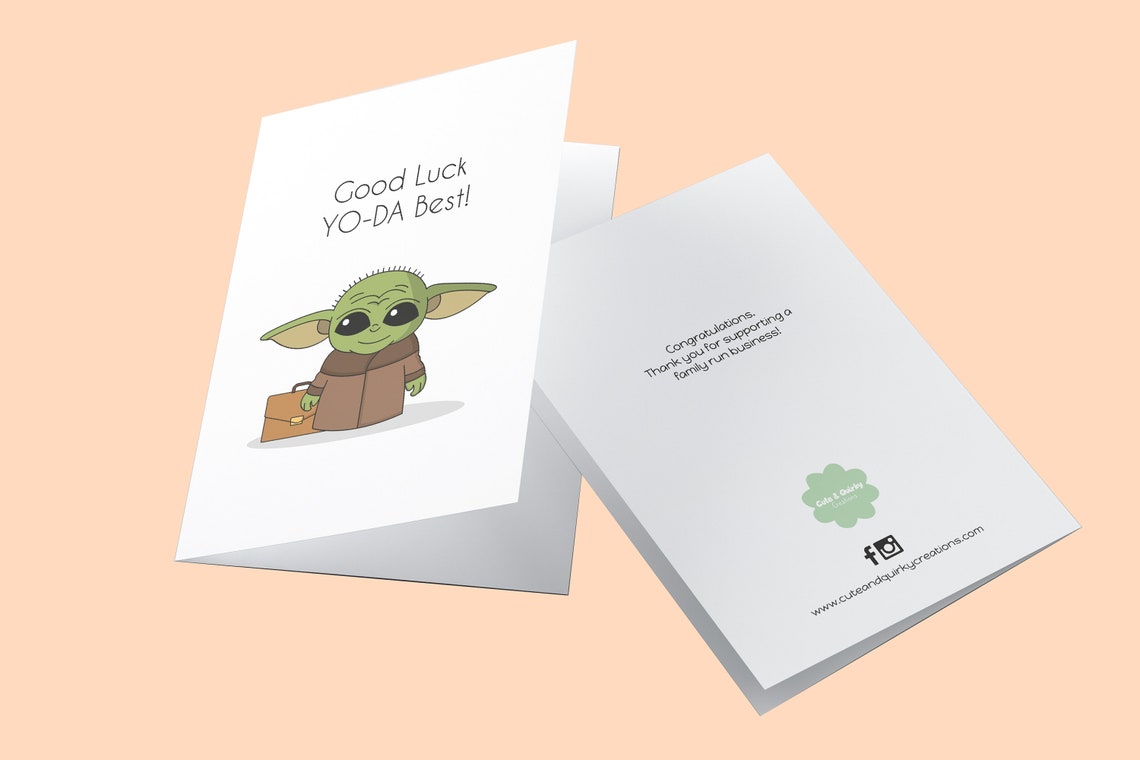 Good Luck Yo-da Best! Leaving Card, New Job Card, Star Wars Leaving ...