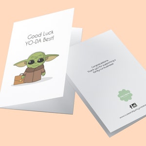 Good Luck Yo-da Best Leaving Card, New Job Card, Star Wars Leaving Card ...