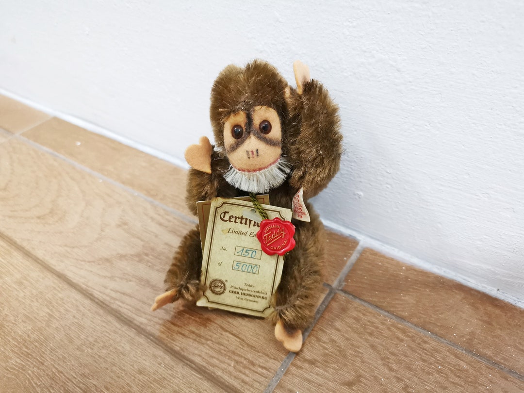 Vintage Stuffed Monkey Hermann Teddy Original Doll 6" - Etsy