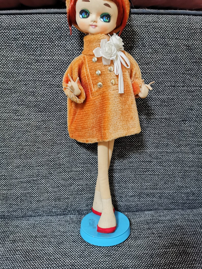 Vintage Pose Doll Japanese Kawaii Showa Big Eye Lady Girl Red - Etsy