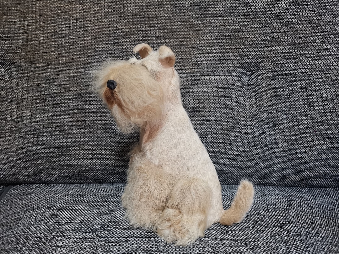 Stuffed Animal Puppy Cute Realistic Dog Animal Real Fur Dog White Fur ...