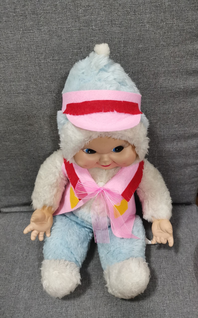 Vintage Stuffed Rushton Rubber Face Big Eye Baby Plush Doll - Etsy