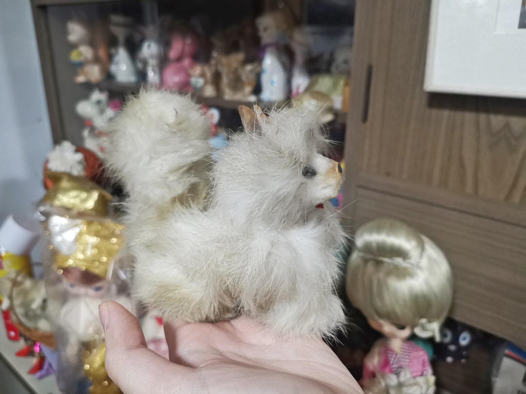 Vintage Japanese Kawaii Real Fur Dog Animal White Fur Puppy - Etsy