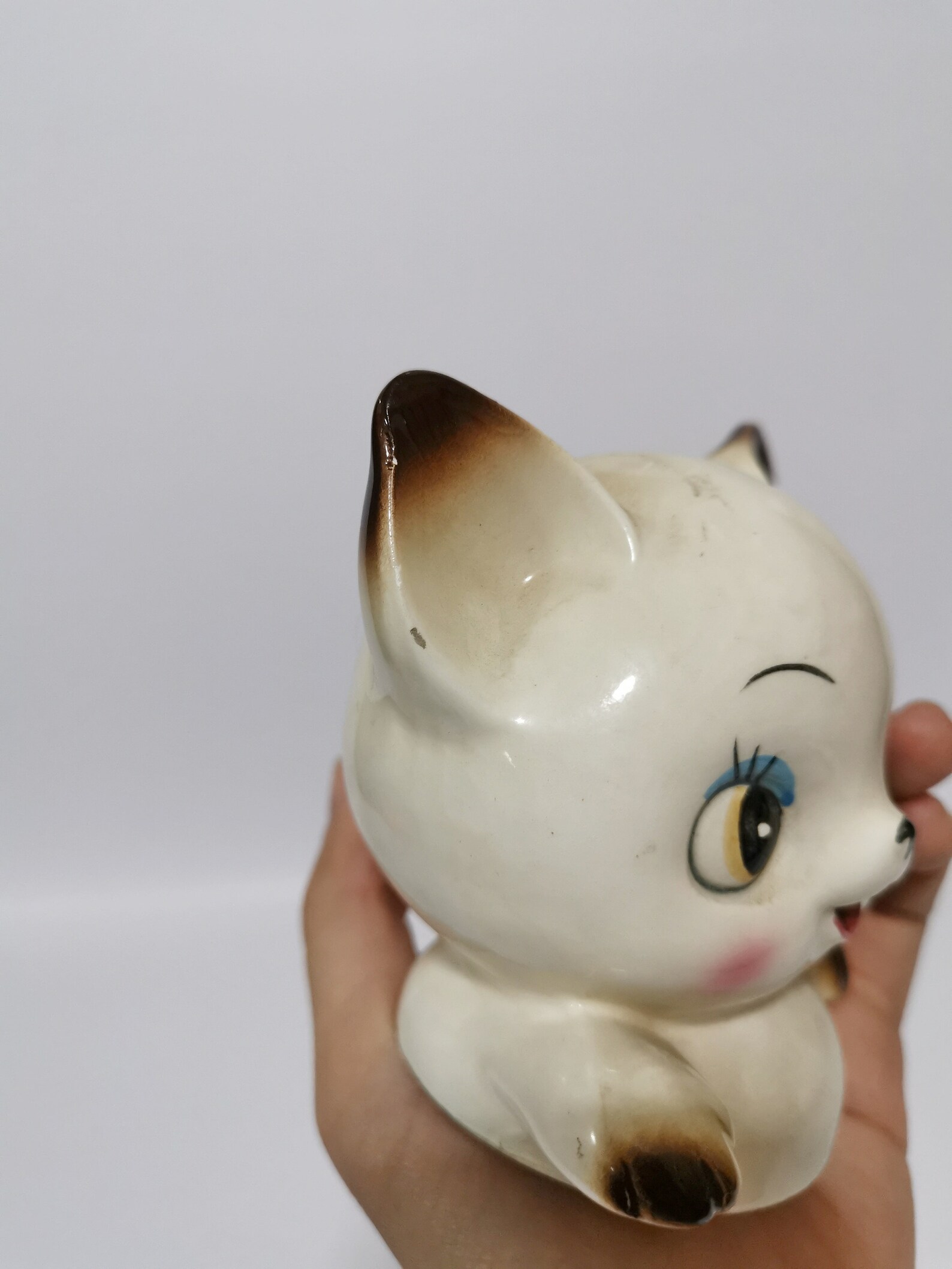 Vintage Japanese Ceramic Kitsch Big Eye White Kitty Cat Japan - Etsy