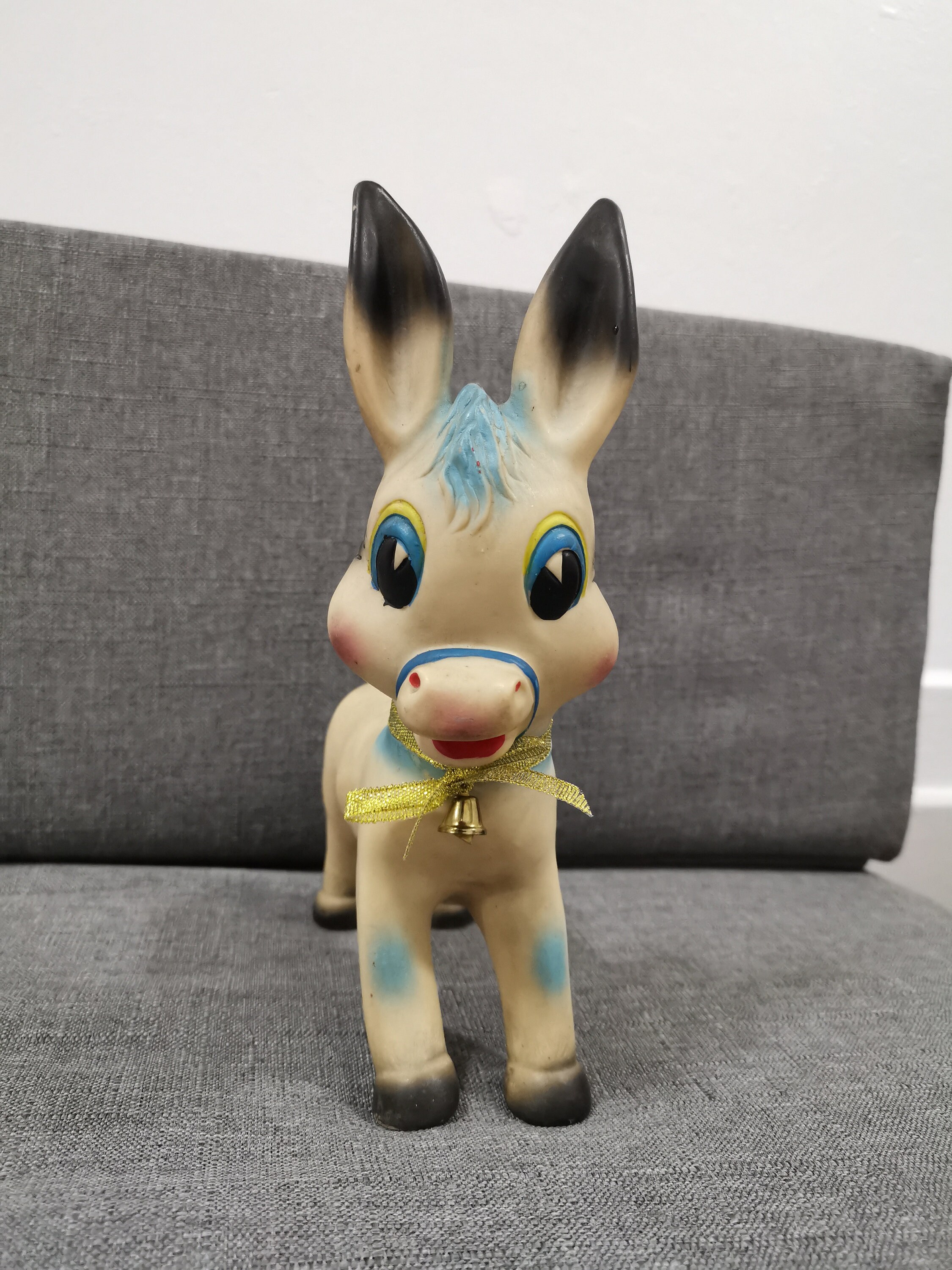 Vintage Rubber Animal Kawaii Big Eye Donkey Italy Doll 9inc - Etsy