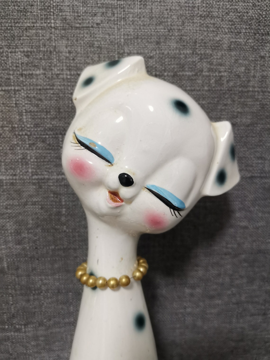 Vintage Ceramic Japanese Kitsch Kawaii Long Neck Big Eye Puppy | Etsy
