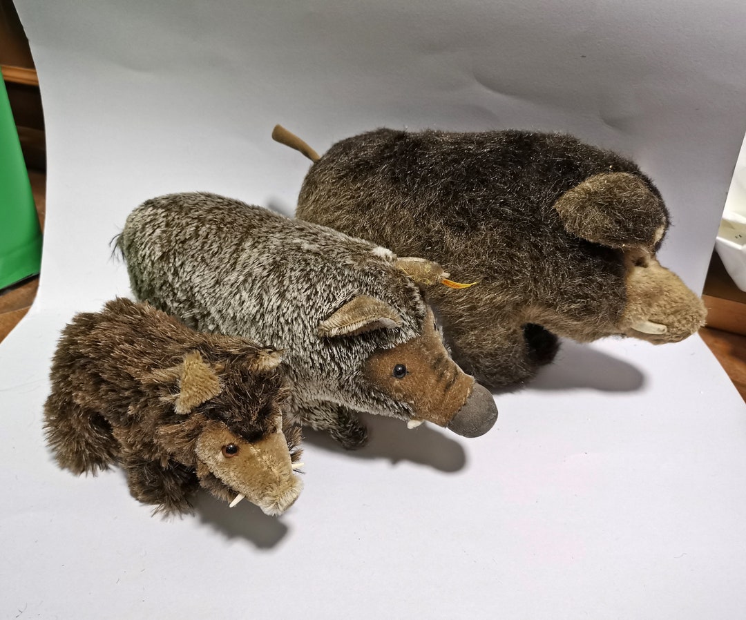 Steiff Dalle Wild Boar Spiky Mohair Pig Collection Plush Germany Lot - Etsy