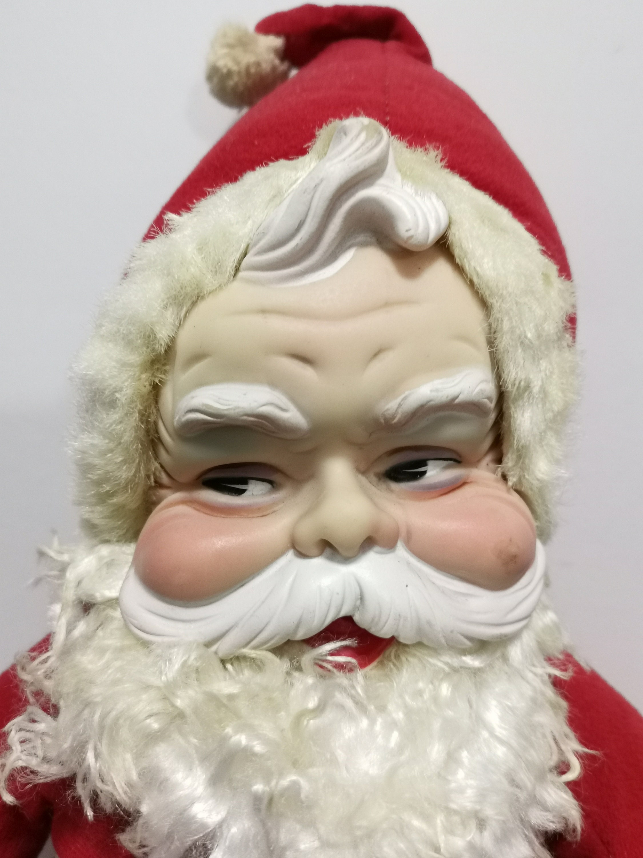 Vintage Stuffed Rubber Face Santa Claus Pixie by Rushton Plush - Etsy