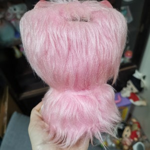 Vintage Cute Japanese Fur Pink Kitty Kitsch Ceramic Big Eye Cat Bank ...