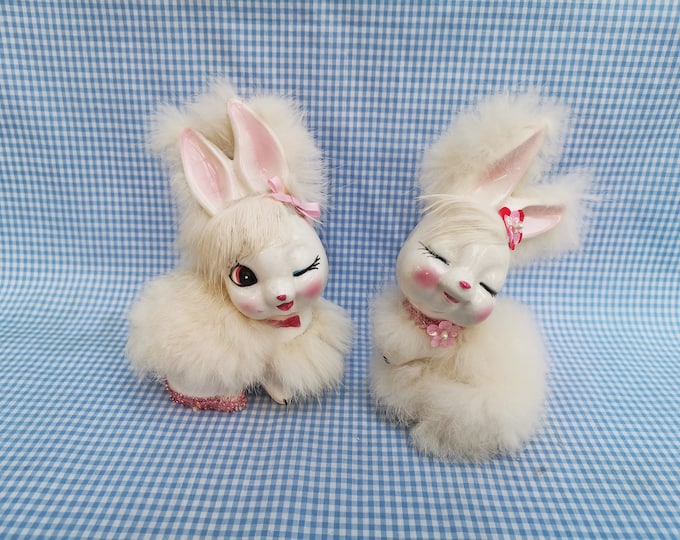 Vintage Ceramic Japanese Kitsch White Wool Bunny Rabbit - Etsy