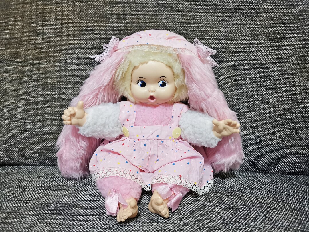 Vintage Stuffed Rubber Face Big Eye Baby Bunny 1978 Animal Plush Toys ...