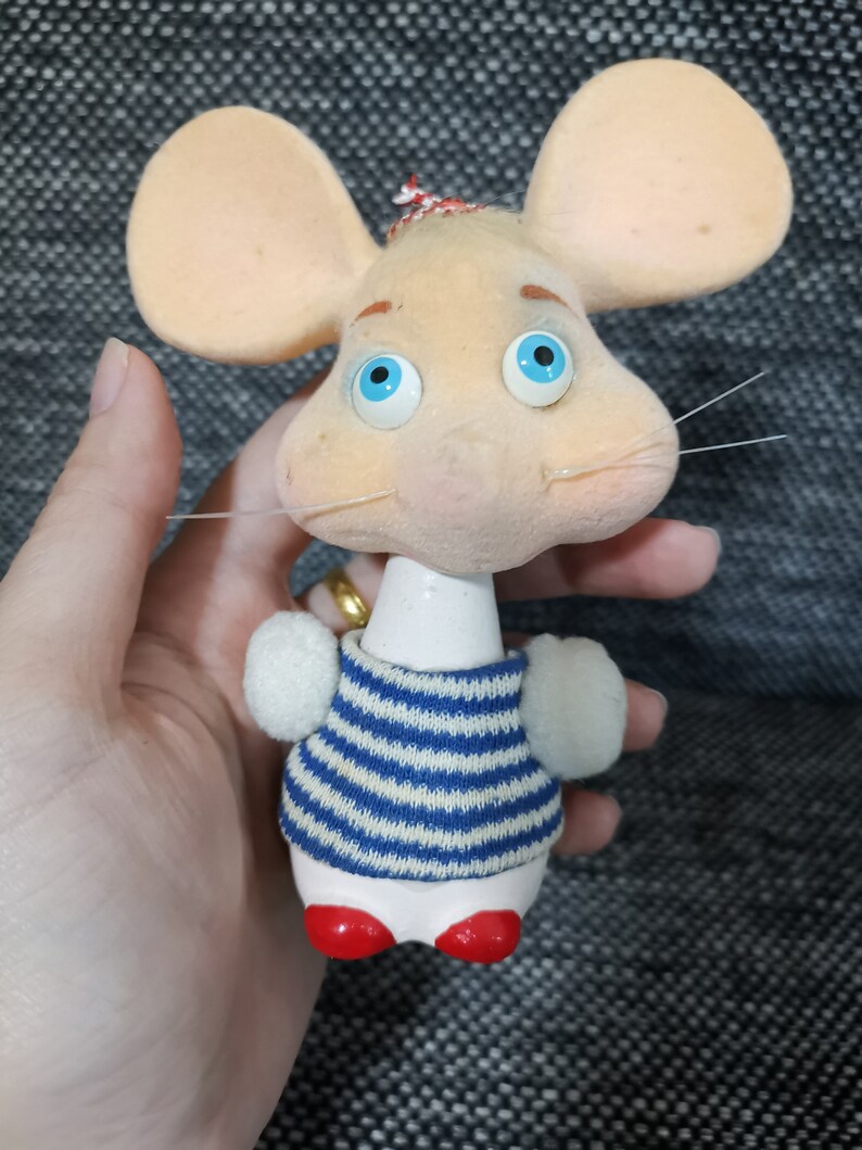 Vintage Cute Japanese Big Eye Velvet Fur Mouse Kawaii Toys - Etsy