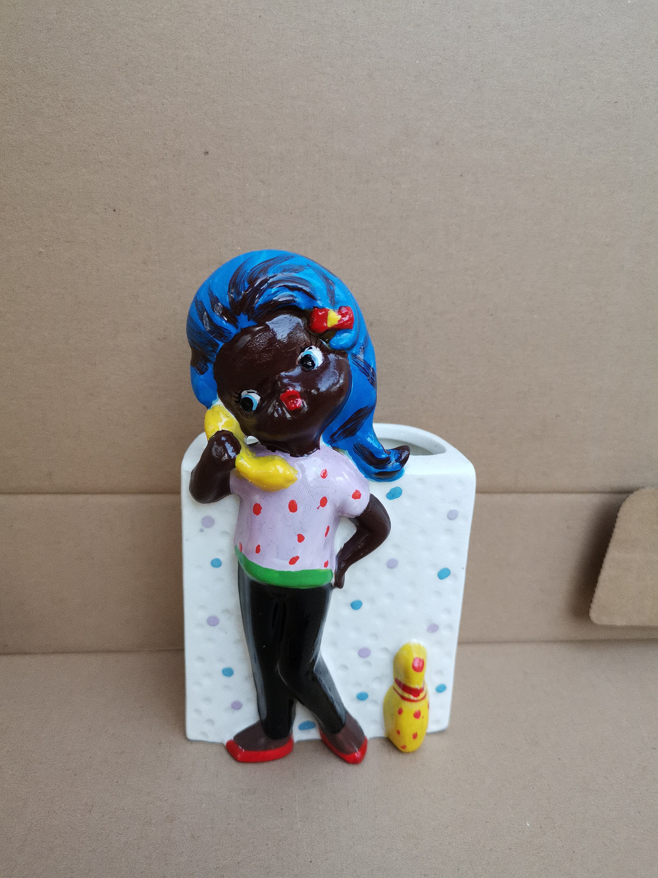 Vintage Ceramic Japanese Kitsch Kawaii Big Eye Girl Vase | Etsy