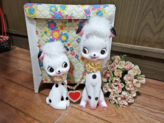 Vintage Japanese Ceramic Kitsch Kawaii Big Eye Whiter Puppy - Etsy