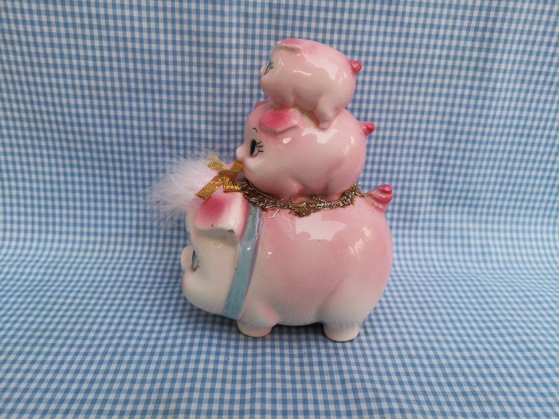 Vintage Japanese Animal Pig Kawaii Ceramic Kitsch Family Piggy - Etsy