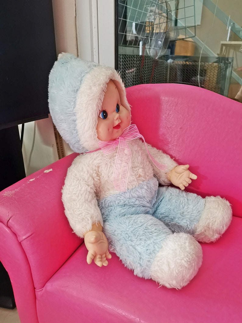 Vintage Stuffed Rushton Rubber Face Big Eye Baby Plush Doll - Etsy