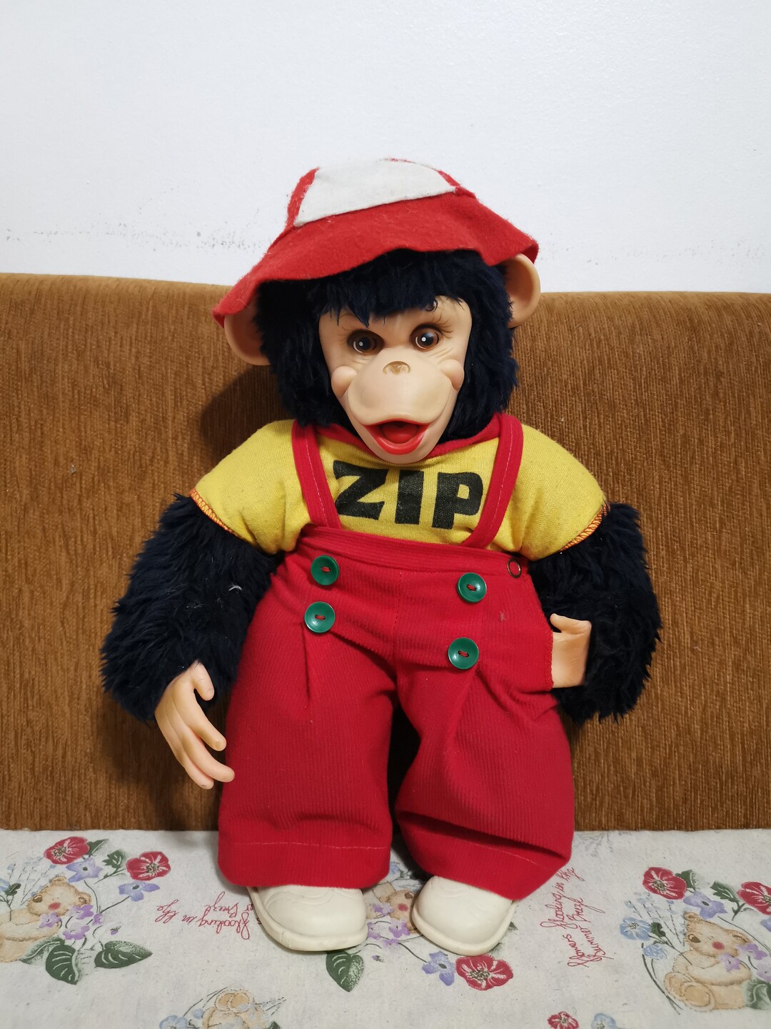 Vintage Cute Animal Toys Happy Stuffed Animal Monkey Rubber - Etsy