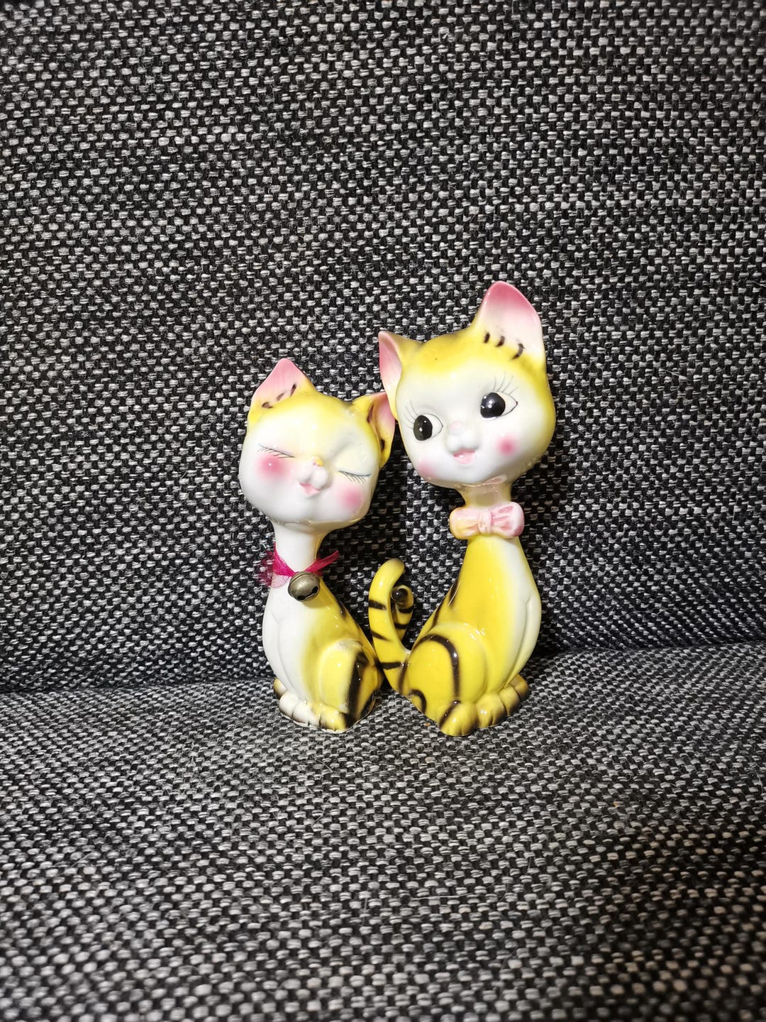 Vintage Ceramic Kitsch Big Eye Yellow Kitty Cat Japanese - Etsy