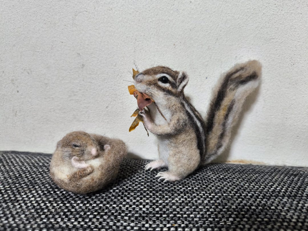 Chipmunk Tiny Felt Animals - Etsy