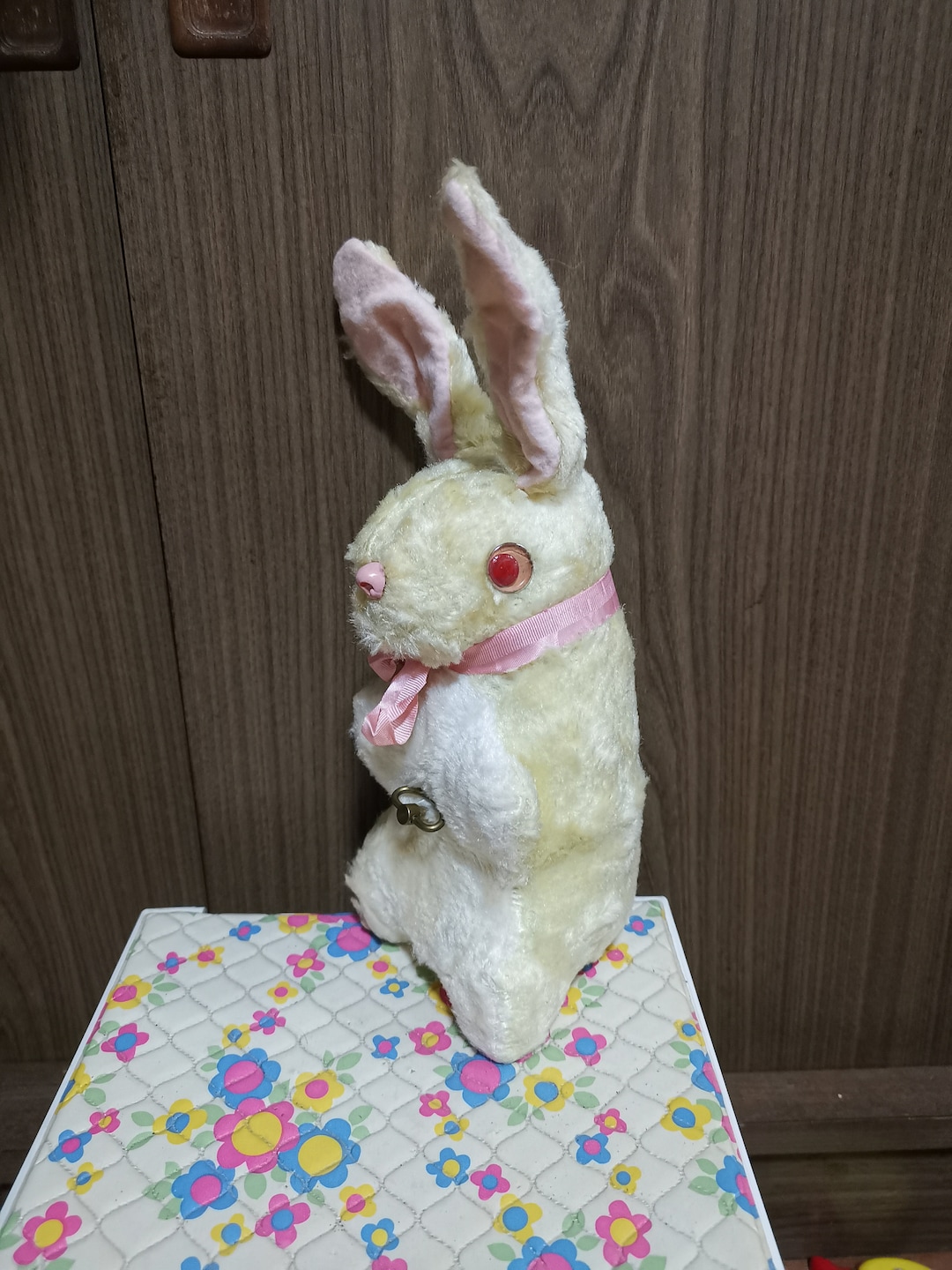Vintage Stuffed Big Eye Red Eye Bunny Rabbit Music Box Doll Plush - Etsy