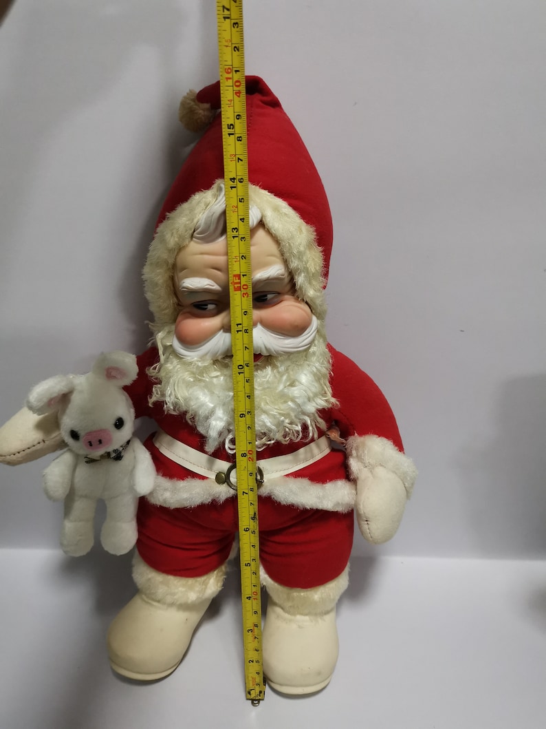 Vintage Stuffed Rubber Face Santa Claus Pixie by Rushton Plush - Etsy