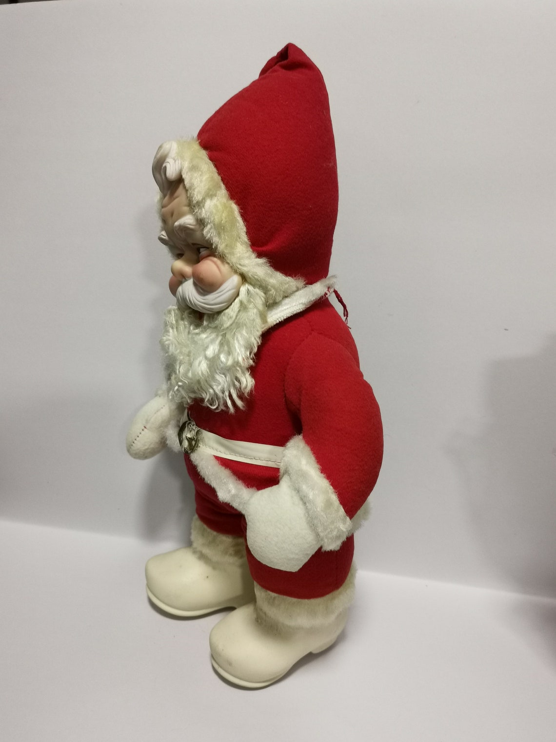 Vintage Stuffed Rubber Face Santa Claus Pixie by Rushton Plush - Etsy